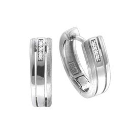 Vivance Paar Creolen &raquo;925 Silber Zirkonia&laquo; wei&szlig; + wei&szlig; one-size Elegante Creolen aus 925-/ Sterling Silber rhodiniert