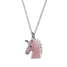 Vivance Kette mit Anhänger »925/- Silber Einhorn« pink 42+5cm Hochglanzpolierte Oberfläche