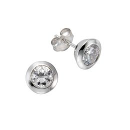 Vivance Paar Ohrstecker »925 Sterling Silber Zirkonia rund« weiß + weiß one-size Ohrstecker aus 925 Sterling Silber rhodiniert
