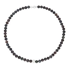 Vivance Perlenkette »peacock pearls« Silber 925 klassisches Perlencollier mit schönem Highlight