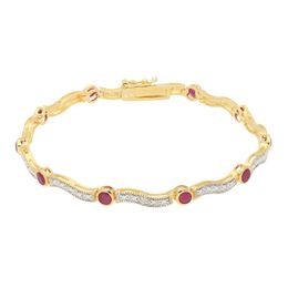 Vivance Silberarmband &raquo;rubies & diamond&laquo; Silber 925 vergoldetes Armband aus Sterlingsilber
