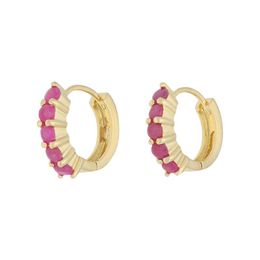 Vivance Paar Creolen &raquo;stylish rubies&laquo; Silber 925 modisches Paar Creolen mit Rubinen