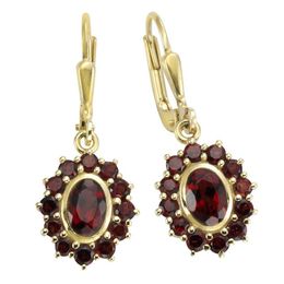 Vivance Paar Ohrhänger »333/- Gelbgold mit Granat« gelb + rot one-size Elegante Ohrhänger aus 333/- Gelbgold