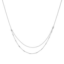 ZEEme Collierkettchen »925/- Sterling Silber Stäbchen 2-reihig« weiß 38+5cm Hochglanzpolierte Oberfläche