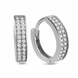 dKeniz Paar Creolen »925/- Sterling Silber Pave« Silber + weiß one-size Moderner Schmuck