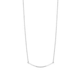 ZEEme Collierkettchen »925 Silber rhodiniert Zirkonia weiß« weiß 42+3cm Collier aus 925 Silber rhodiniert