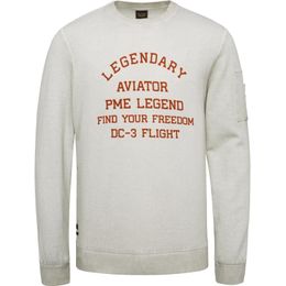 PME-Legend PME LEGEND Sweatshirt, Cold-dye, Front-Print, für Herren, grau, XL