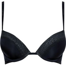 Calvin Klein Flirty Push-Up-BH, wattiert, schmale Träger, für Damen, schwarz, 65C