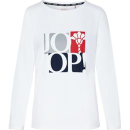 JOOP! Easy Leisure Lounge-Shirt, Logo-Print, Rundhals, für Damen, weiß, L