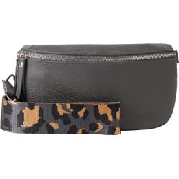 Adagio Gürteltasche, Leder, Jaquard-Strap, für Damen, grau