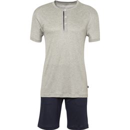 Calida 100% Nature Schlafanzug, kurz, für Herren, blau, XL