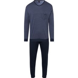 Calida Pyjama, Streifen, für Herren, blau, XXL