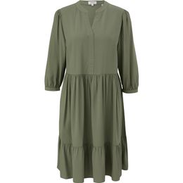 s.Oliver Kleid, Split-Neck, uni, für Damen, grün, 46