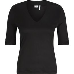 s.Oliver BLACK LABEL Shirt, V-Ausschnitt, für Damen, schwarz, 46
