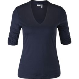 s.Oliver BLACK LABEL Shirt, V-Ausschnitt, für Damen, blau, 44