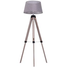 HOMCOM Tripod-Stehleuchte natur, grau 65 x 65 x (99–143) cm (LxBxH)