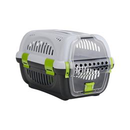 Beeztees Hunde-Transportbox Transportbox Rhino grau/grün für Hunde