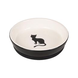 Flamingo Futterbehälter Napf Katze Nala Keramik Antirutsch schwarz/weiß