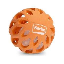 Karlie Spielknochen Gitterball mit TPR LED Leuchtkugel orange