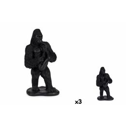Gift Decor Dekoobjekt Deko-Figur Gorilla Saxofon Schwarz 15 x 38