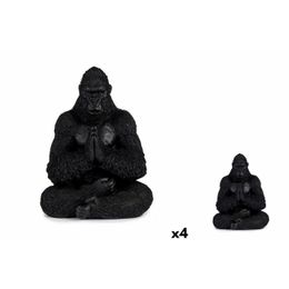 Gift Decor Dekoobjekt Deko-Figur Gorilla Yoga Schwarz 16 x 28 x 22 cm 4 Stück