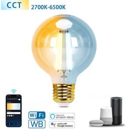 Aigostar LED-Leuchtmittel E27 LED CCT Smart Wi-Fi Filament Retro Vintage