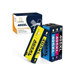ColorKing 4er Druckerpatronen für EPSON 405XL 405 XL Multipack Tintenpatrone (WorkForce Pro WF-4830DTWF)