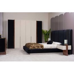 JVmoebel Schlafzimmer-Set Luxus Schlafzimmer Set Bett 2x Nachttische + Kleiderschrank Holz