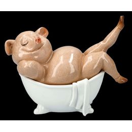 Figuren Shop GmbH Tierfigur Lustige Schweine Figur in Badewanne