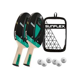 Sunflex Tischtennisschläger G30 2 x Tischtennisschläger + Tischtennishülle Double + 2 x 3*** ITTF
