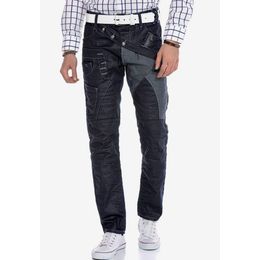 Cipo & Baxx Cipo & Baxx Bequeme Jeans im Patchwork-Look in Straight Fit, blau
