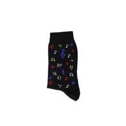 Musikboutique Freizeitsocken schwarze Socken mit bunten Noten