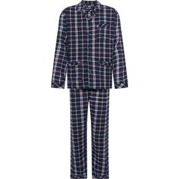 DUNMORE Schlafanzug, Langarm, Knopfleiste, für Herren, blau, 48