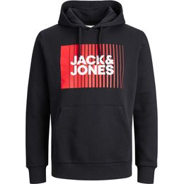 Jack & Jones ORIGINALS by JACK & JONES Hoodie, Kapuze, Logo-Print, für Herren, schwarz, XL