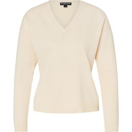 Manguun collection Pullover, V-Ausschnitt, für Damen, weiß, XS