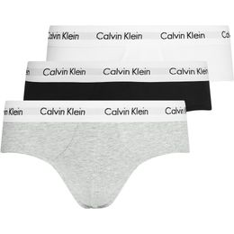 Calvin Klein Hip Briefs, 3er-Pack, Logo-Bund, für Herren, grau, XL