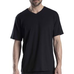 Schiesser T-Shirt, Casual, uni, für Herren, schwarz, 54