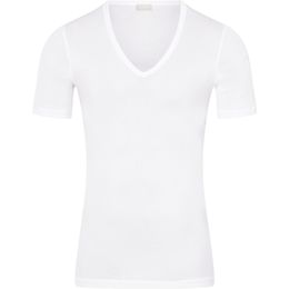 Hanro T-Shirt, V-Ausschnitt, Kurzarm, uni, für Herren, weiß, S