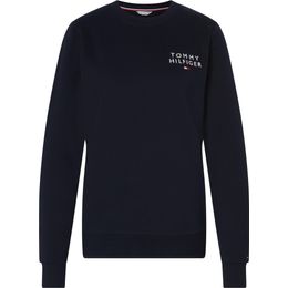 Tommy Hilfiger Original Sweatshirt, Rippsaum, Logo, für Damen, blau, XS