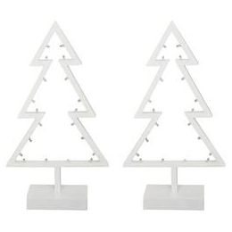 LED Dekoleuchte Tischlampe Weihnachtsbaum Tannenbaum Weihnachtsdeko , batteriebetrieben, 20x LED, LxHxT 21x38,5x5,5 cm, 2er Set