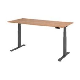 Hammerbacher Sitz-Stehschreibtisch Nussbaum 1.800 x 800 x 1.290 mm Mit Aufbau