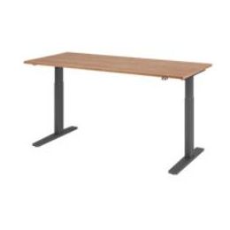 Hammerbacher Sitz-Stehschreibtisch Nussbaum 1.800 x 800 x 1.200 mm Mit Aufbau