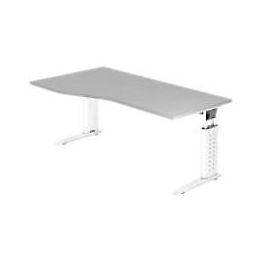 Hammerbacher VUS Höhenverstellbar Schreibtisch Grau C-Fuß 1.800 (B) x 1.000 (T) x 860 (H) mm Spanplatte, Stahl