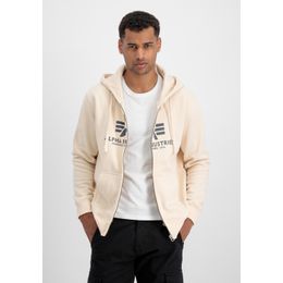 Hoodie Alpha Industries "ALPHA Men - Hoodies Basic Zip Hoody" Gr. 3 XL, weiß (jet stream white) Herren Sweatshirts