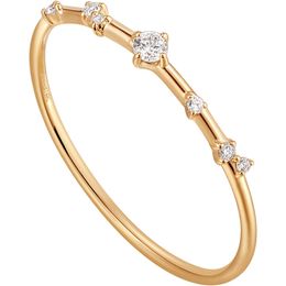 Ania Haie Damen Ring, 585er Gelbgold mit 7 Diamanten, zus. ca. 0,073 Karat, gold