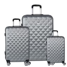 Fabrizio Worldpack Diamond Kofferset S/M/L 4 Rollen - Silber