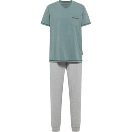 Bruno Banani Pyjama kurz 'BURKE' Herren Gr&ouml;&szlig;e XXXL graumeliert / jade