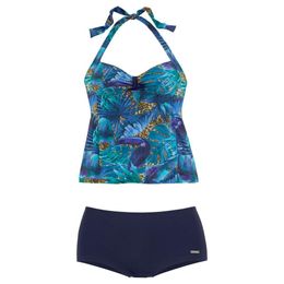 Lascana Tankini Damen Größe M marine / cyanblau / cognac / schwarz