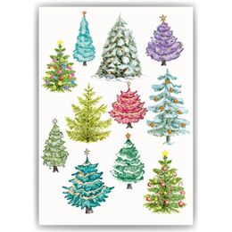 Tigerlino Poster Weihnachtsbaum Weihnachtsbild Weihnachten Kunstdruck Weihnachtsdeko, DIN A4 (21x29,7 cm)