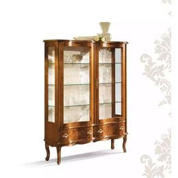JVmoebel Vitrine Hochwertige Braune Holzvitrine mit Glasböden Klassische Möbel (1-St., Vitrine) Made in Italy